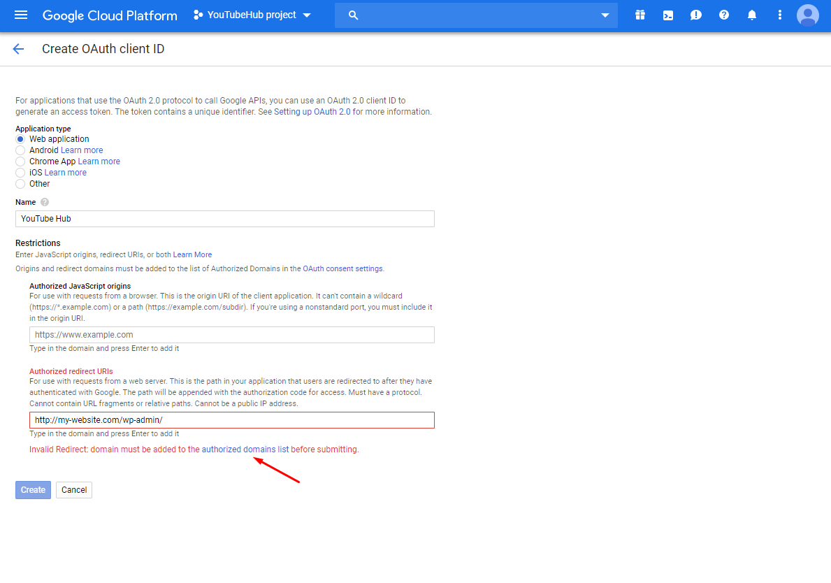 Getting Started Set Up Youtube Oauth Client Id And Secret Wordpress